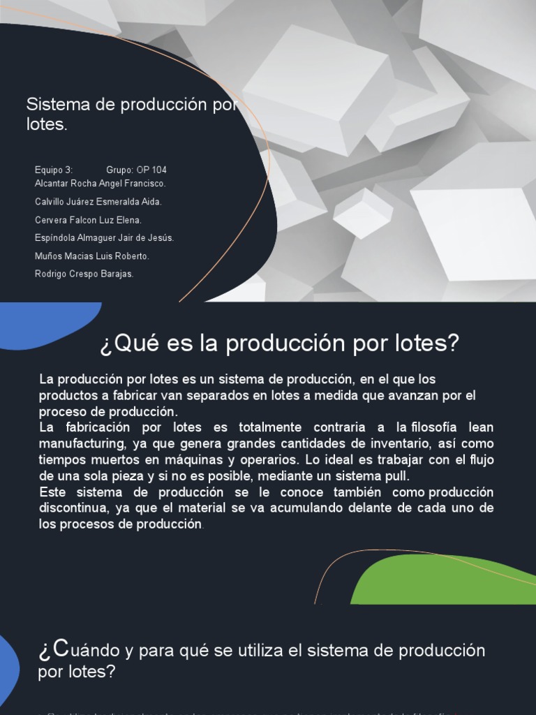 Presentación Sistema de Producción Por Lotes | PDF | Lean Manufacturing ...