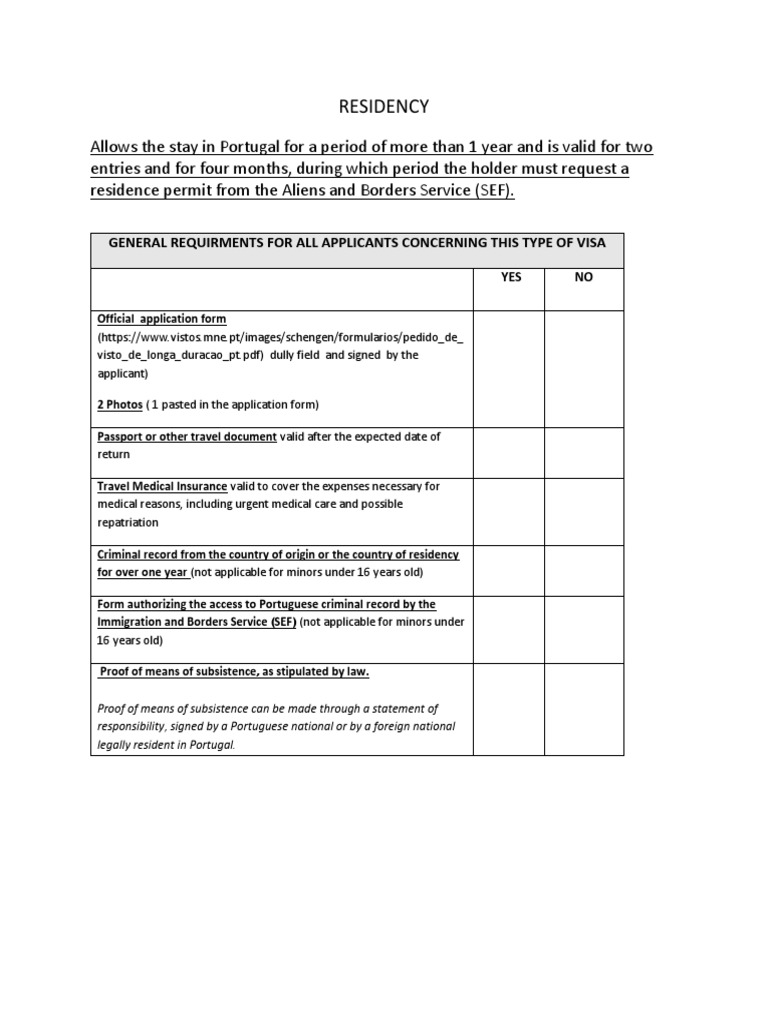 Checklists For Residency Visa Two | PDF | Travel Visa | Human Migration