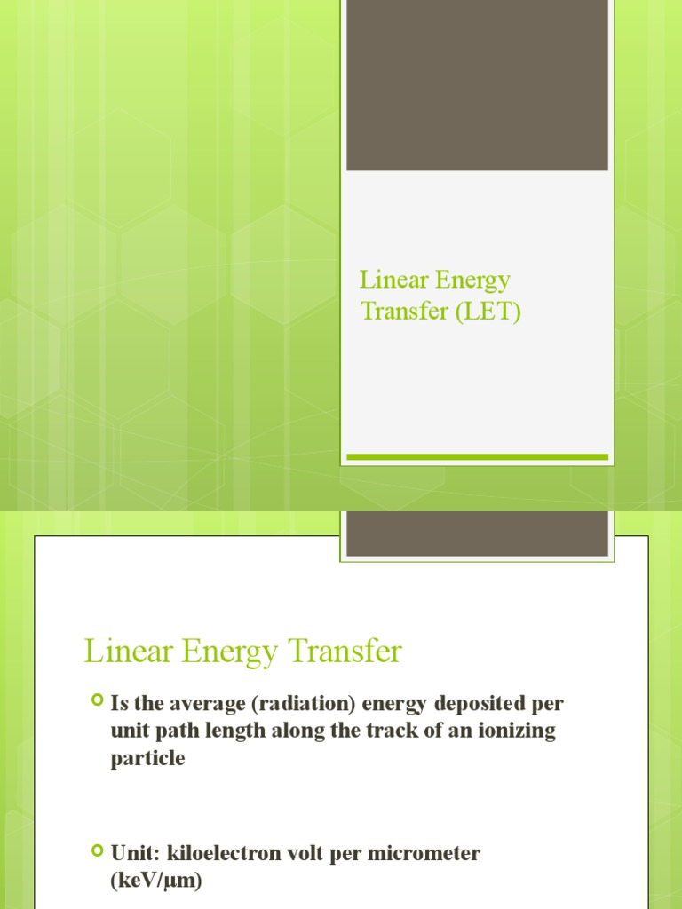 High vs Low Linear Energy Transfer | PDF