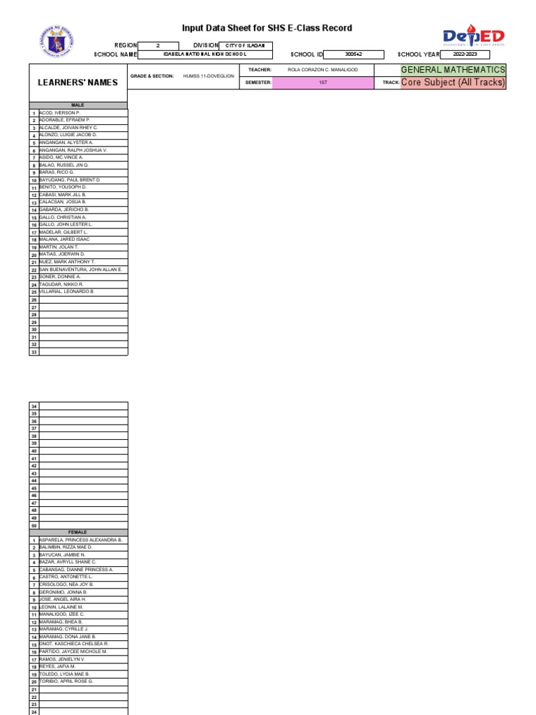 Humss 11 Doveglion Genmath | PDF