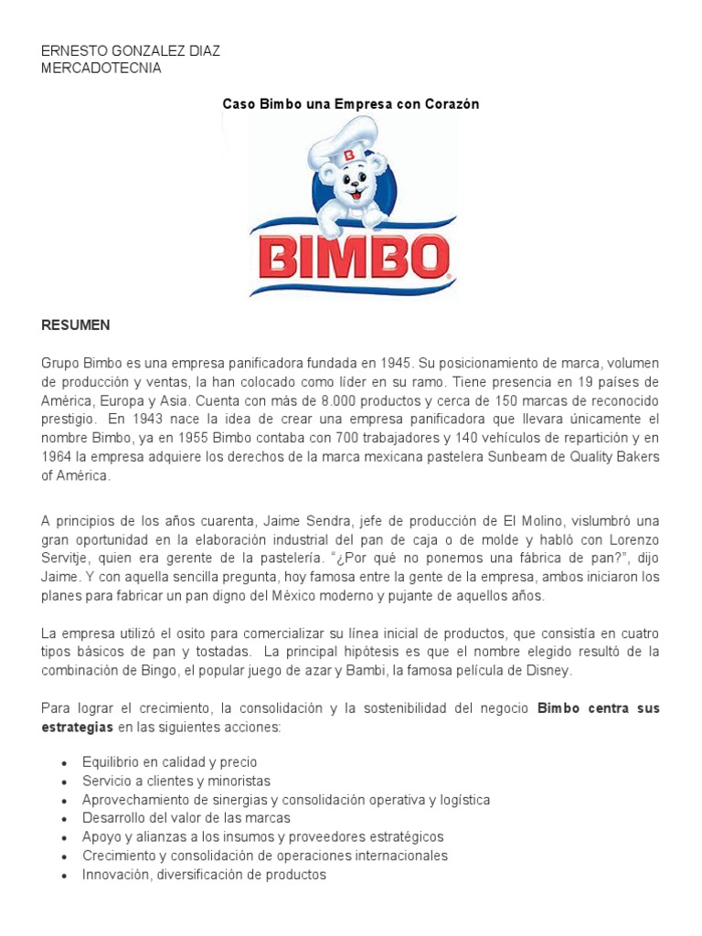 Caso Bimbo Resumen | PDF | Economias