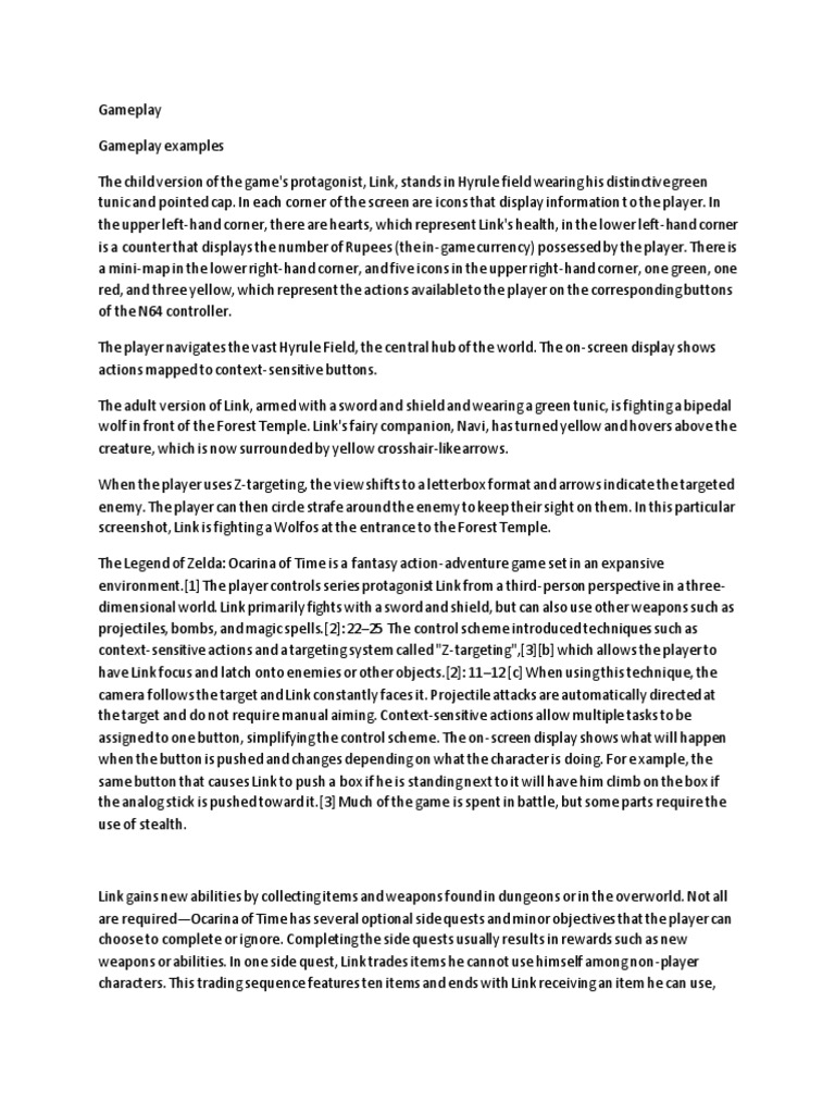 Gameplay | PDF | The Legend Of Zelda | Video Games