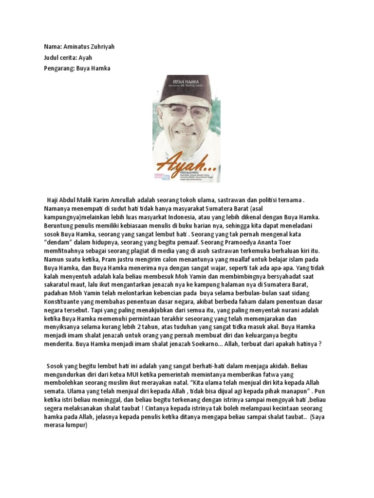 Sinopsis Novel Ayah Buya Hamka - Aminatus Z | PDF