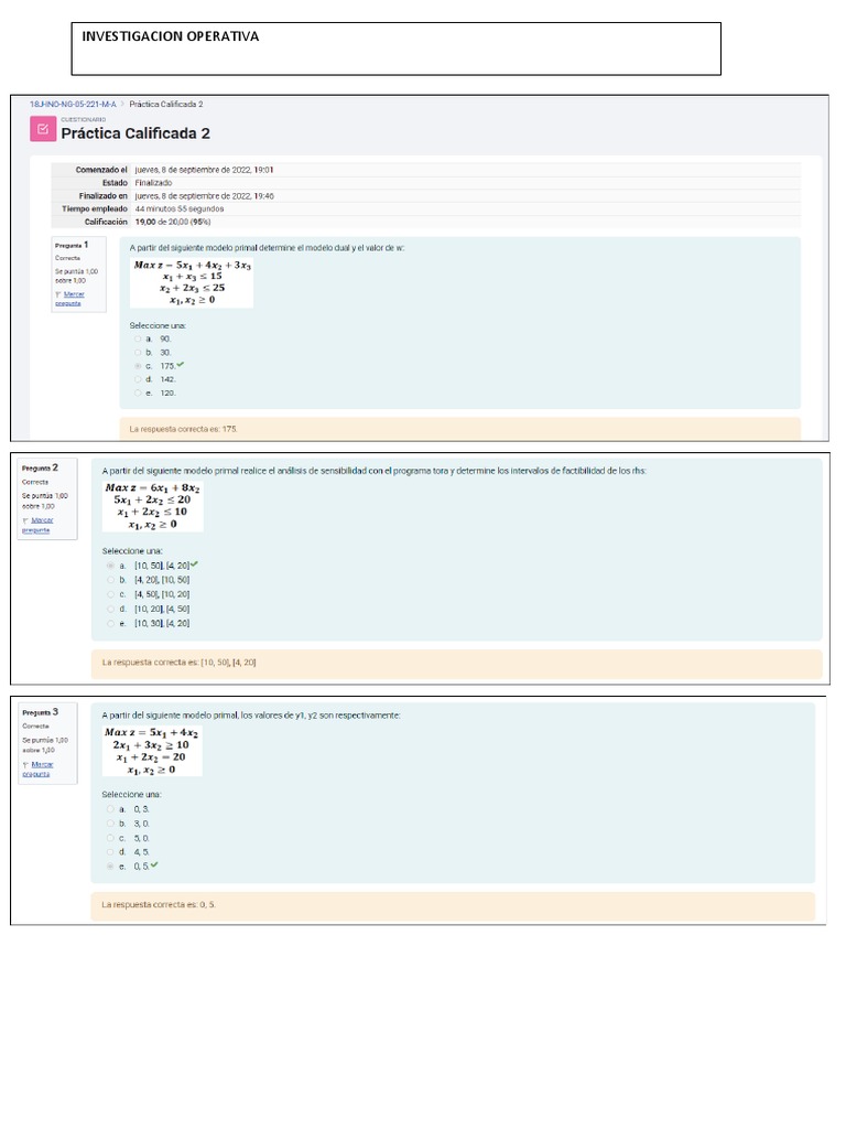 Practica Calificada 2 Investigacion Operativa | PDF