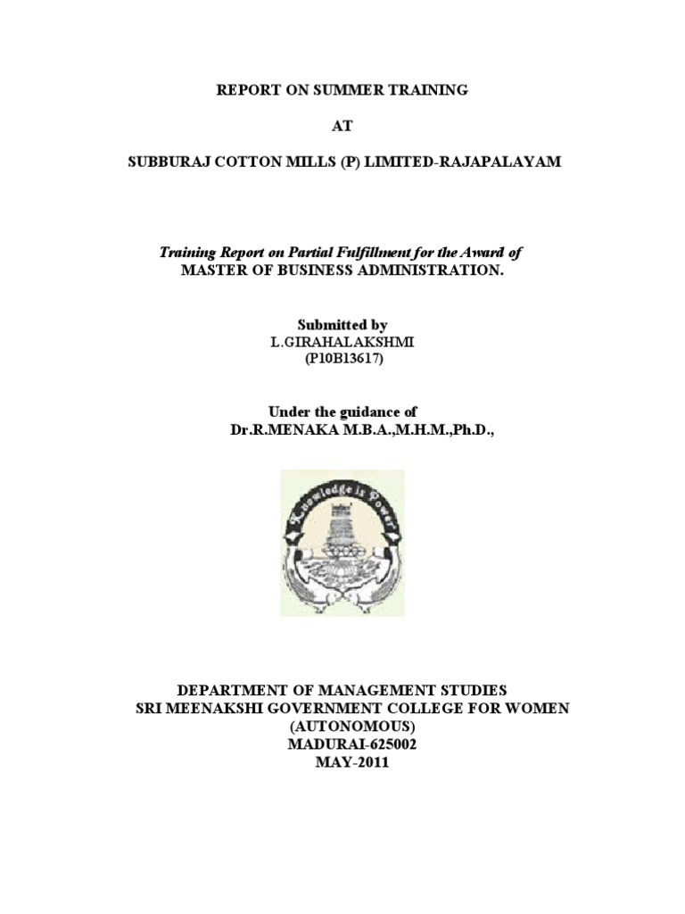 Report On Summer Training | PDF