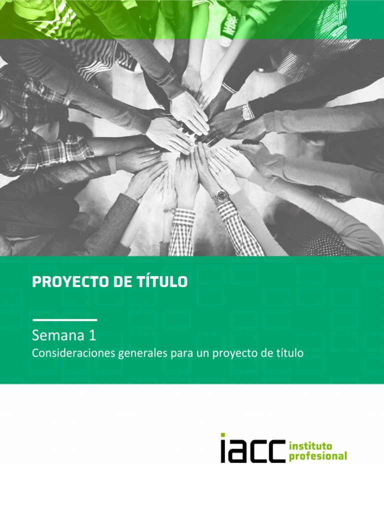 IACC Proyecto de Título Semana 1 Contenido | PDF | Planificación | Conocimiento