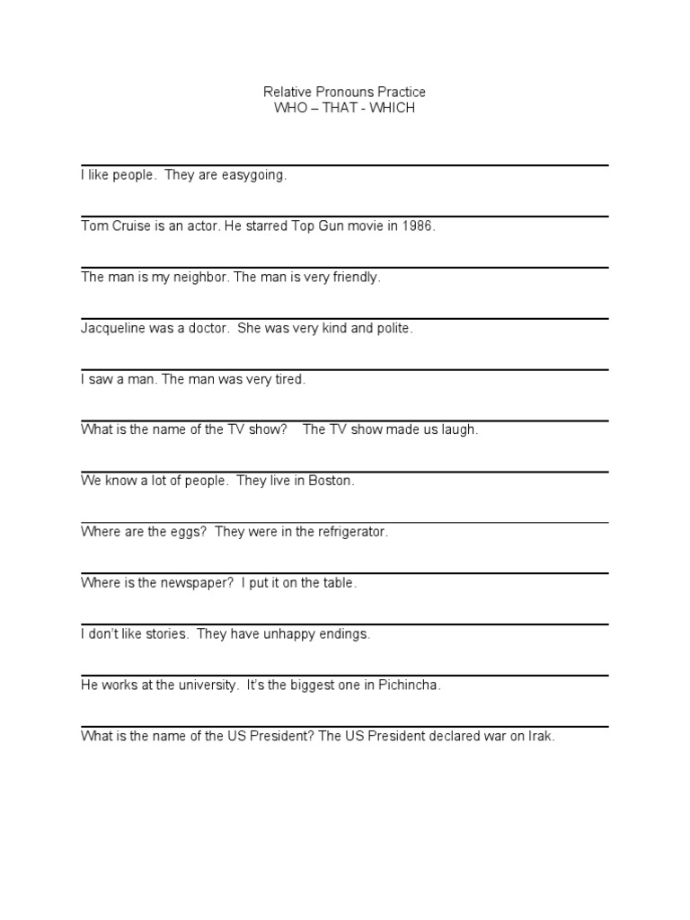Relative Pronouns: Who, That, Which | PDF | Art
