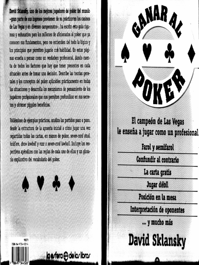 Ganar Al Poker - Libro de David Sklansky | PDF