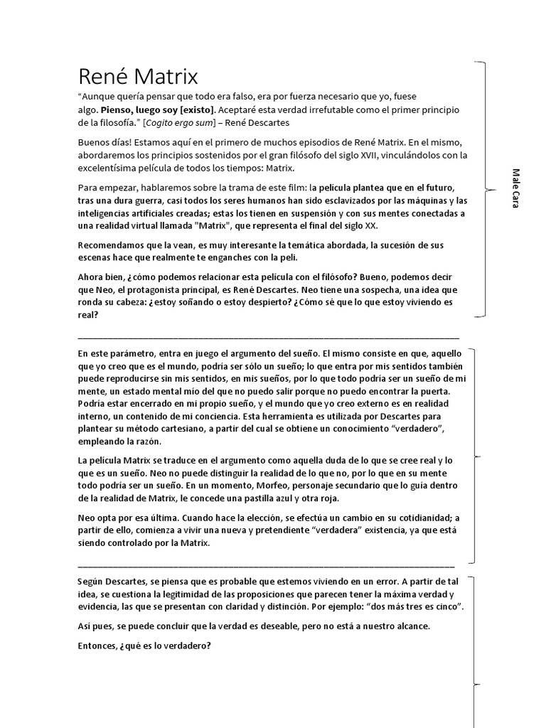 Rene Matrix | PDF | René Descartes | Verdad