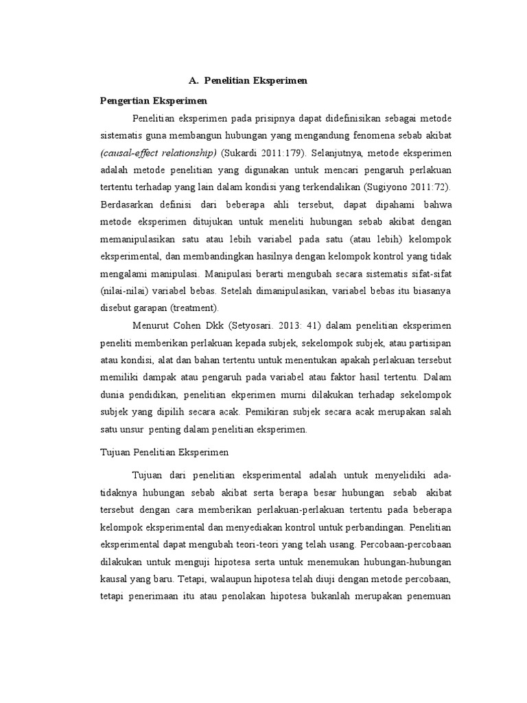 Penelitian Eksperimen, Populasi Dan Sample | PDF