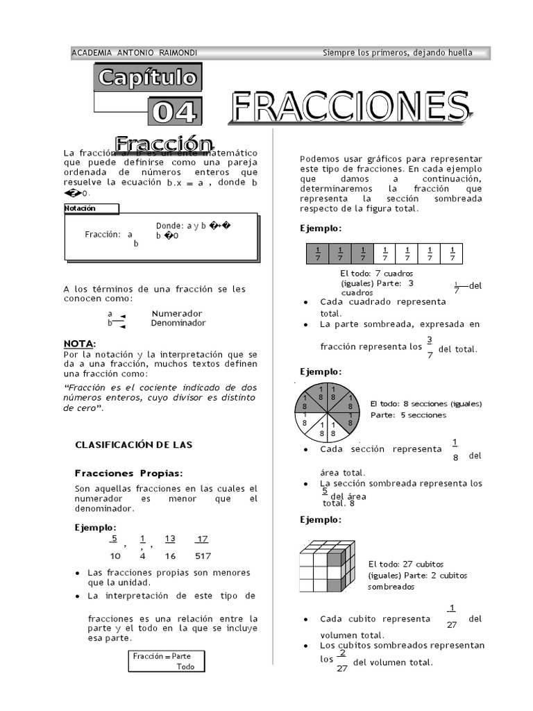 PDF 181547382 Capitulo 04 Fracciones | PDF | Decimal | Notación