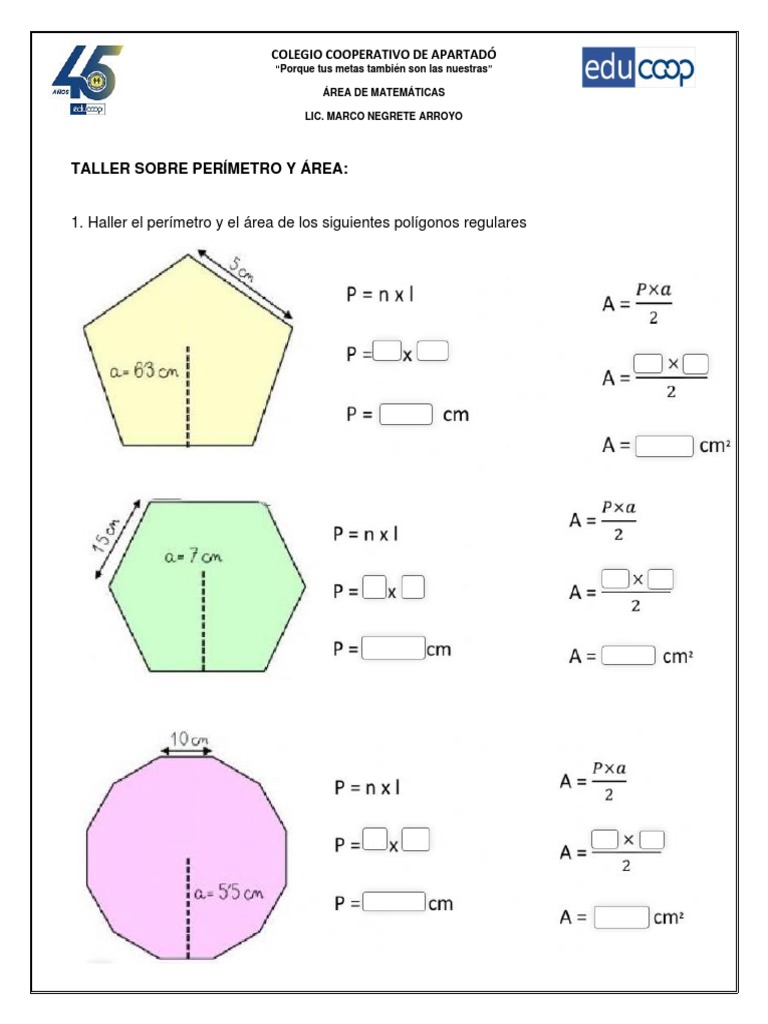 Áreas de Polígonos Regulares | PDF