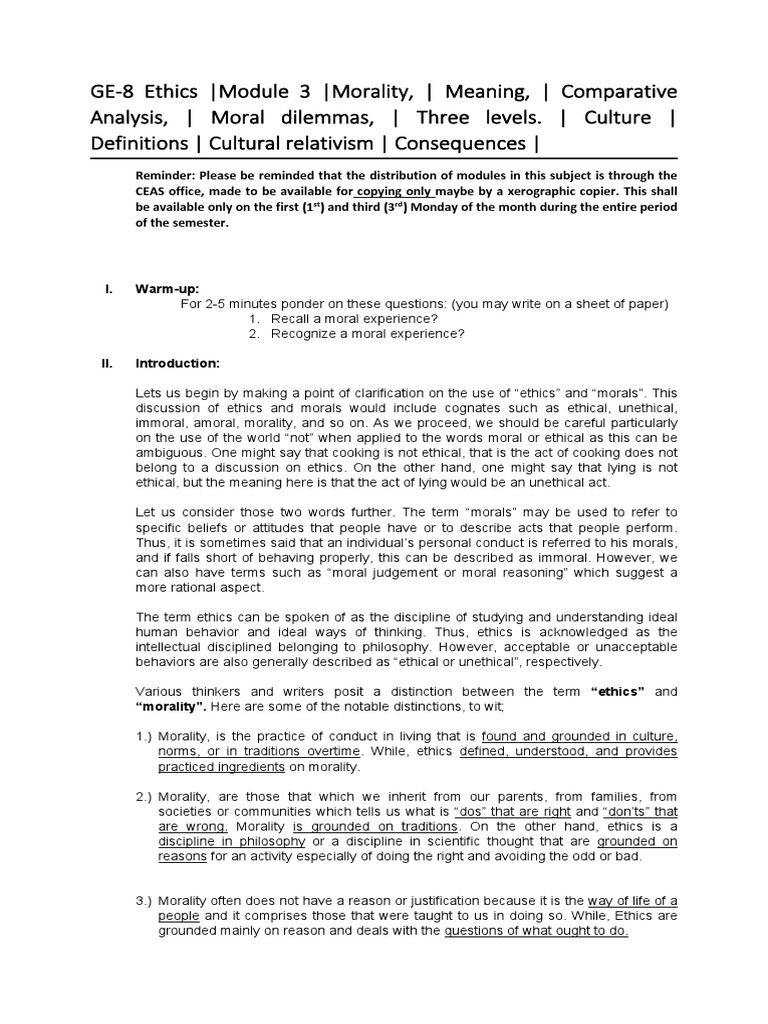 module 3 | PDF | Morality | Reason