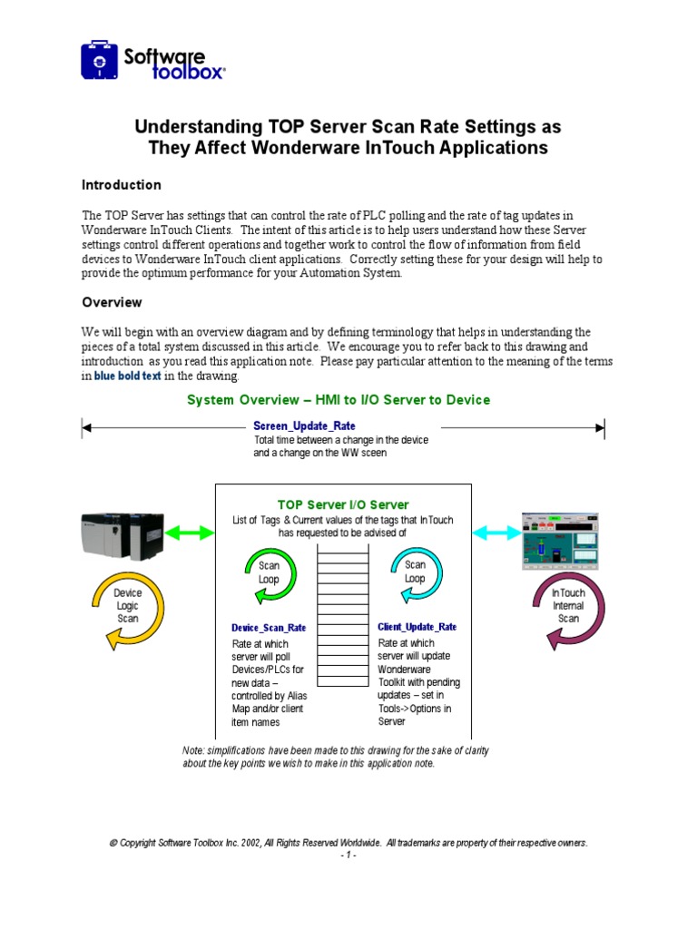 How TOP Server Scan Rate Settings Affect InTouch Performance | PDF ...