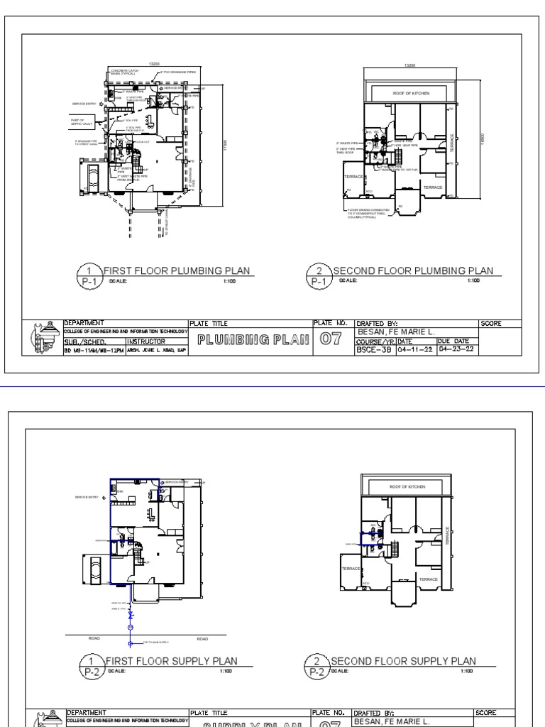 Plumbing plans for college building | PDF | Plumbing | Building Technology