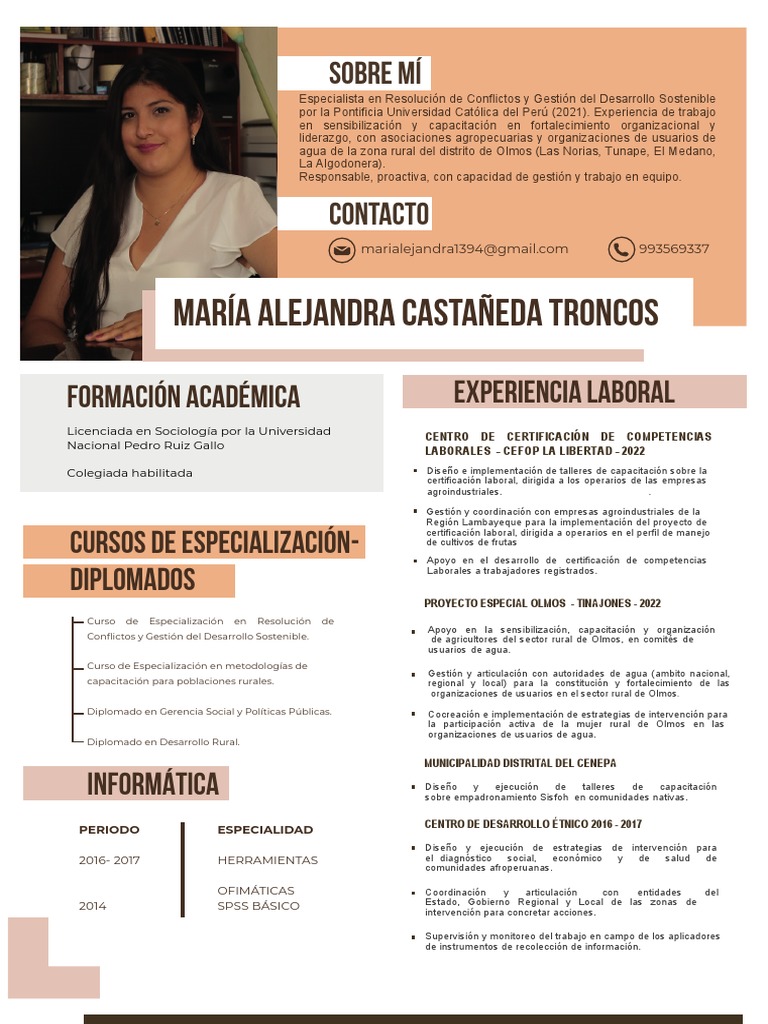 CV Maria Alejandra Castañeda Troncos | PDF | Perú