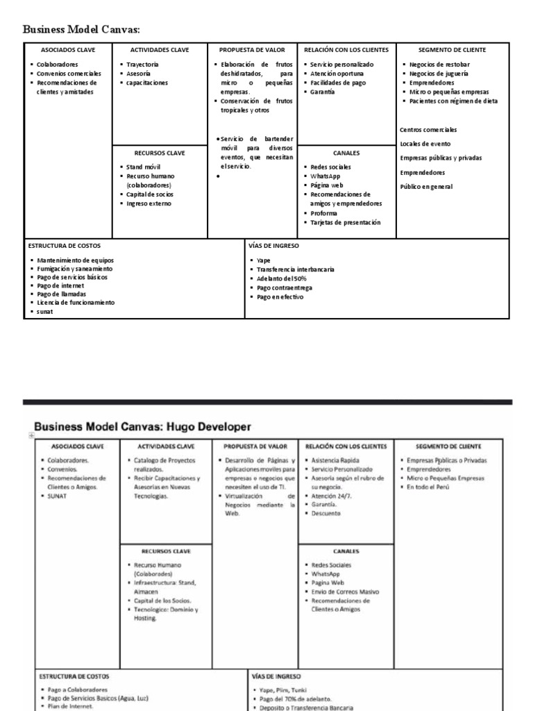 Plantilla - Business Model Canvas | PDF | Economias | Business