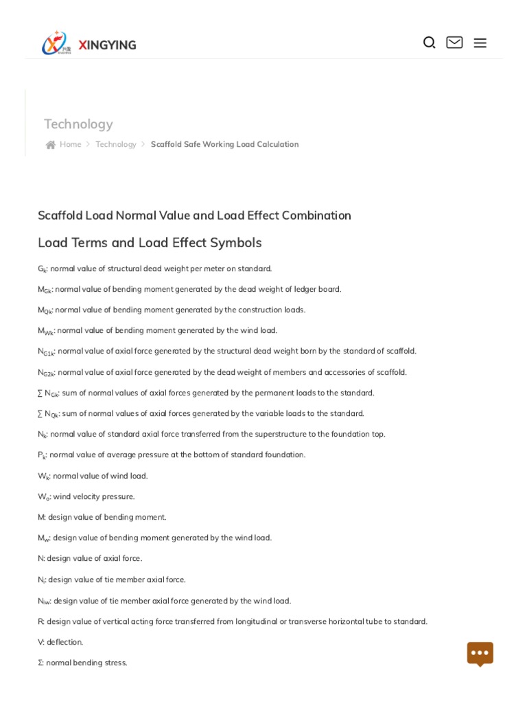 Scaffold Safe Working Load Normal Value and Calculation | PDF ...