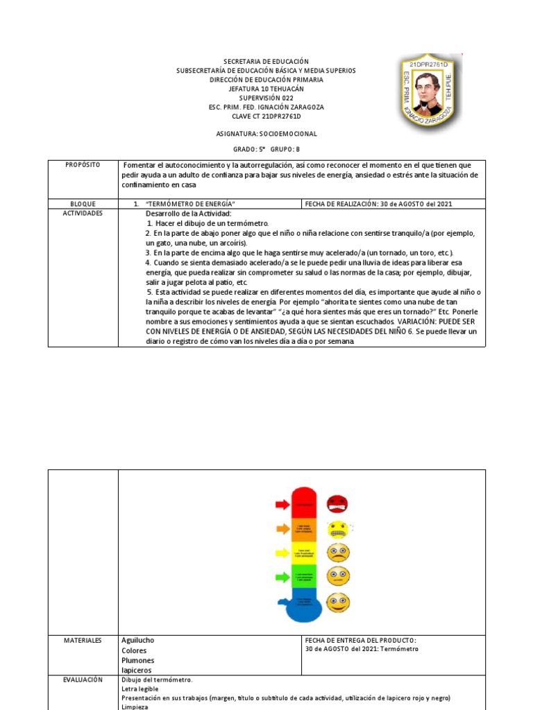 1° Plan Socioemocional | PDF