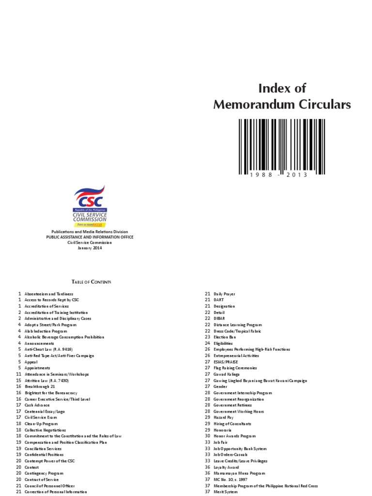 Index of CSC MC (1988 - 2013) | PDF