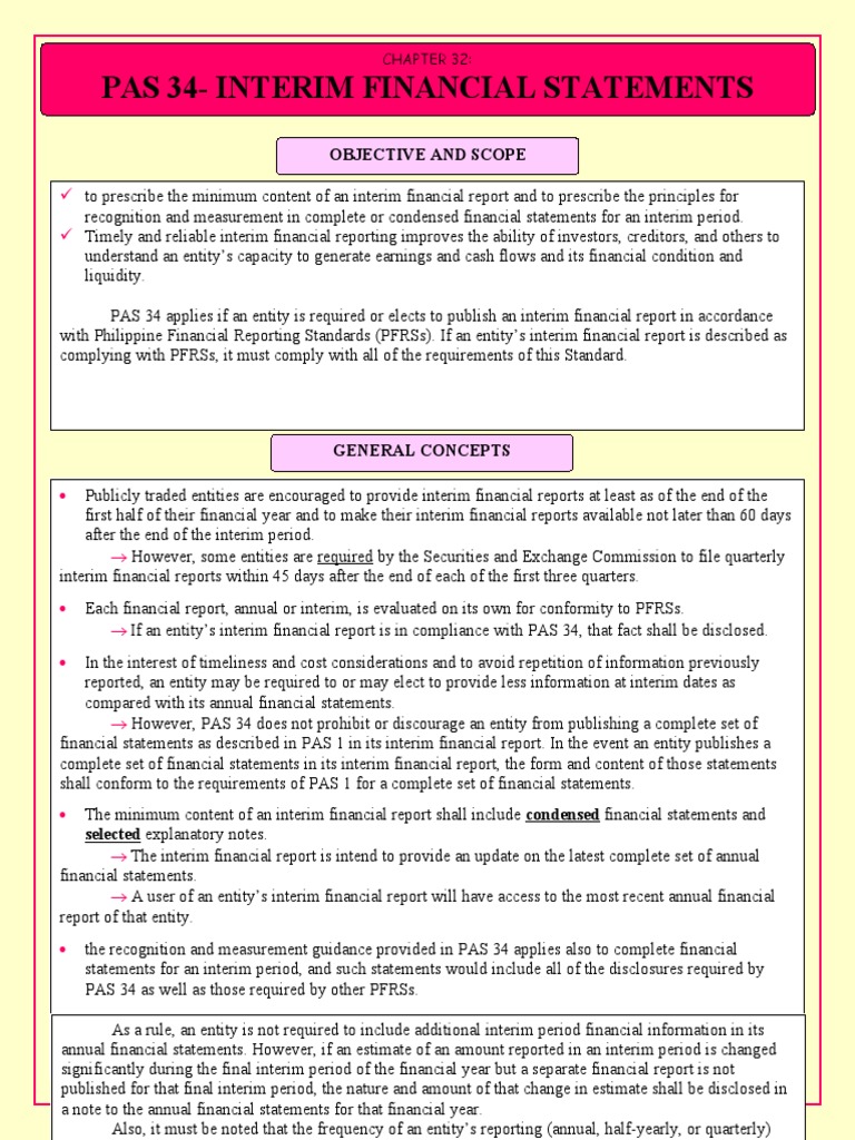 Cfas Pas 34 & 10 and Pfrs 1 | PDF | Financial Statement | International ...