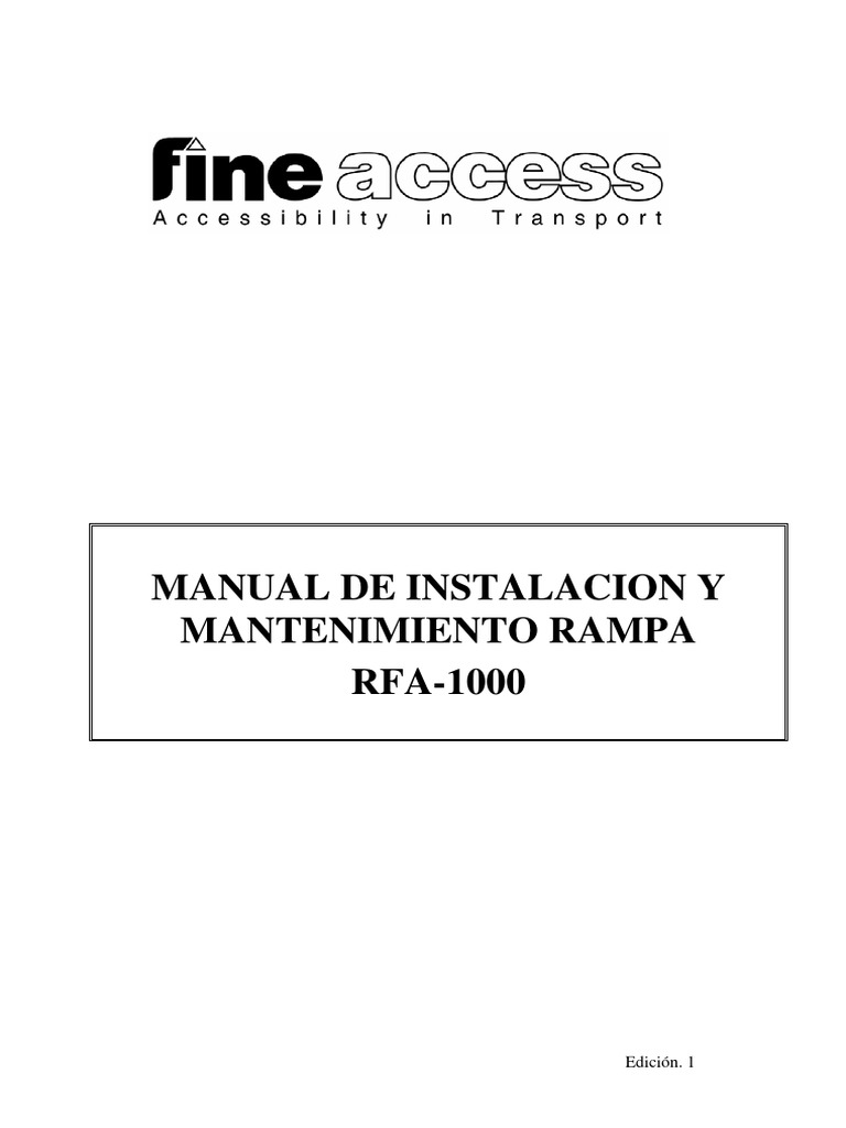 Manual de Instalacion y Mantenimiento RFA1000 AMPLIADO | PDF | Diodo emisor de luz | Engranaje