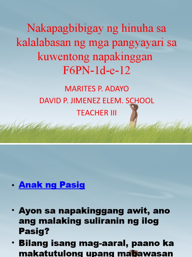 Grade 6 PPT - Filipino - Q1 - W4 - Day 1 | PDF