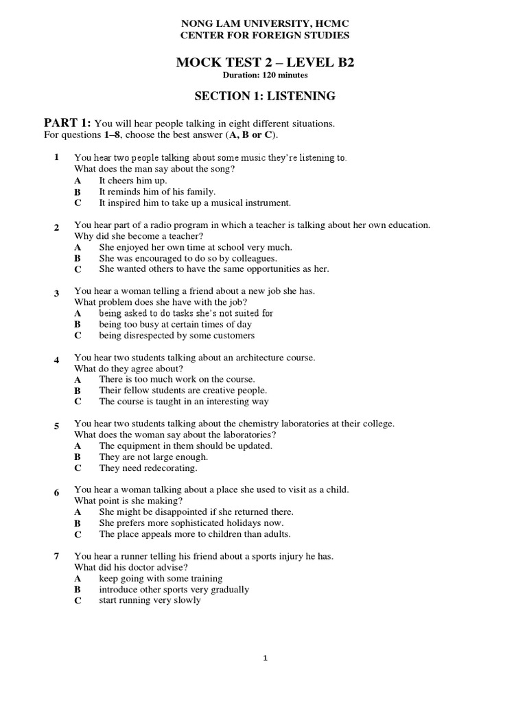 Mock Test B2 2021 2 | PDF