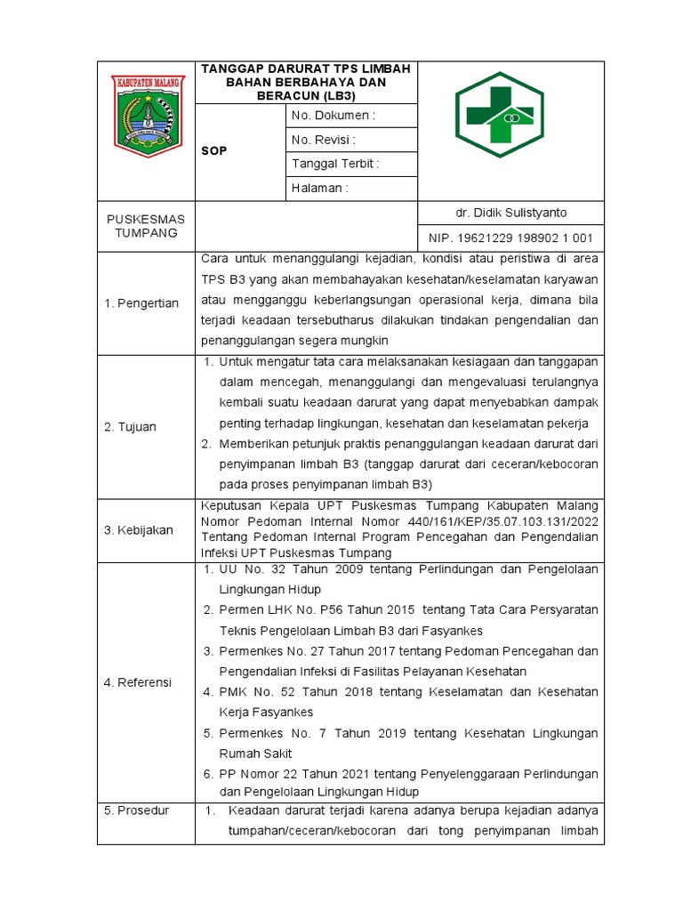 Tanggap Darurat TPS LB3 | PDF