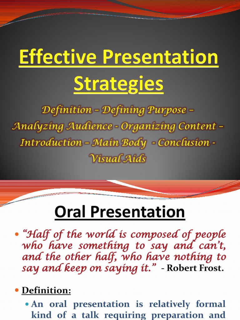 Effective Oral Presentation Guide | PDF | Public Speaking | Audience