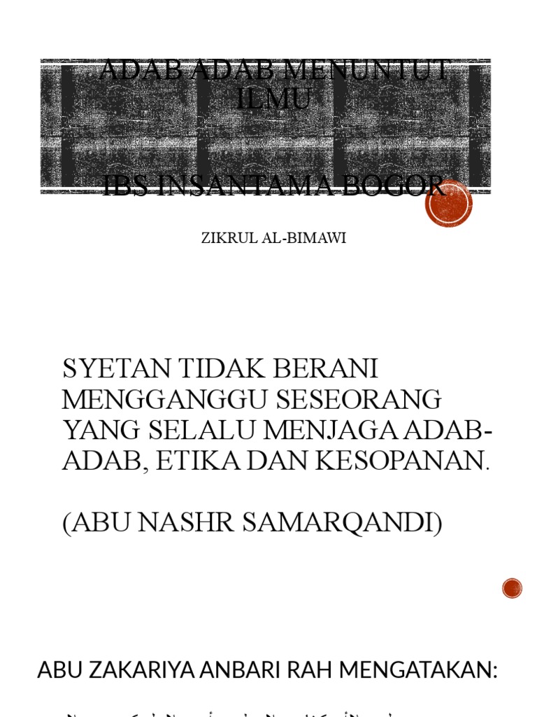 Adab Adab Menuntut Ilmu | PDF | Filsafat