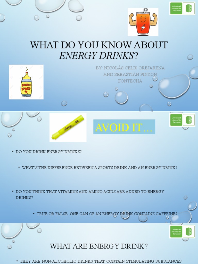 What Do You Know About Energy Drinks | PDF | Caffeine | Drink