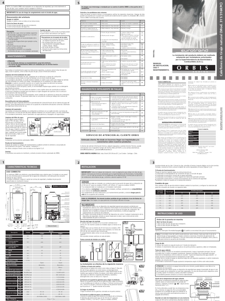 505745-Manual Calefon KPC | PDF | Agua | Tap (Válvula)