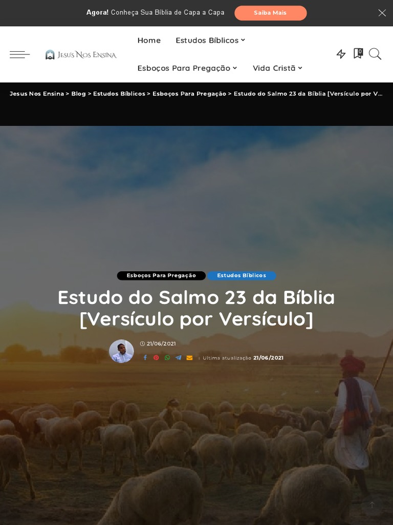 Estudo Do Salmo 23 Da Bíblia (Versículo Por Versículo) | PDF