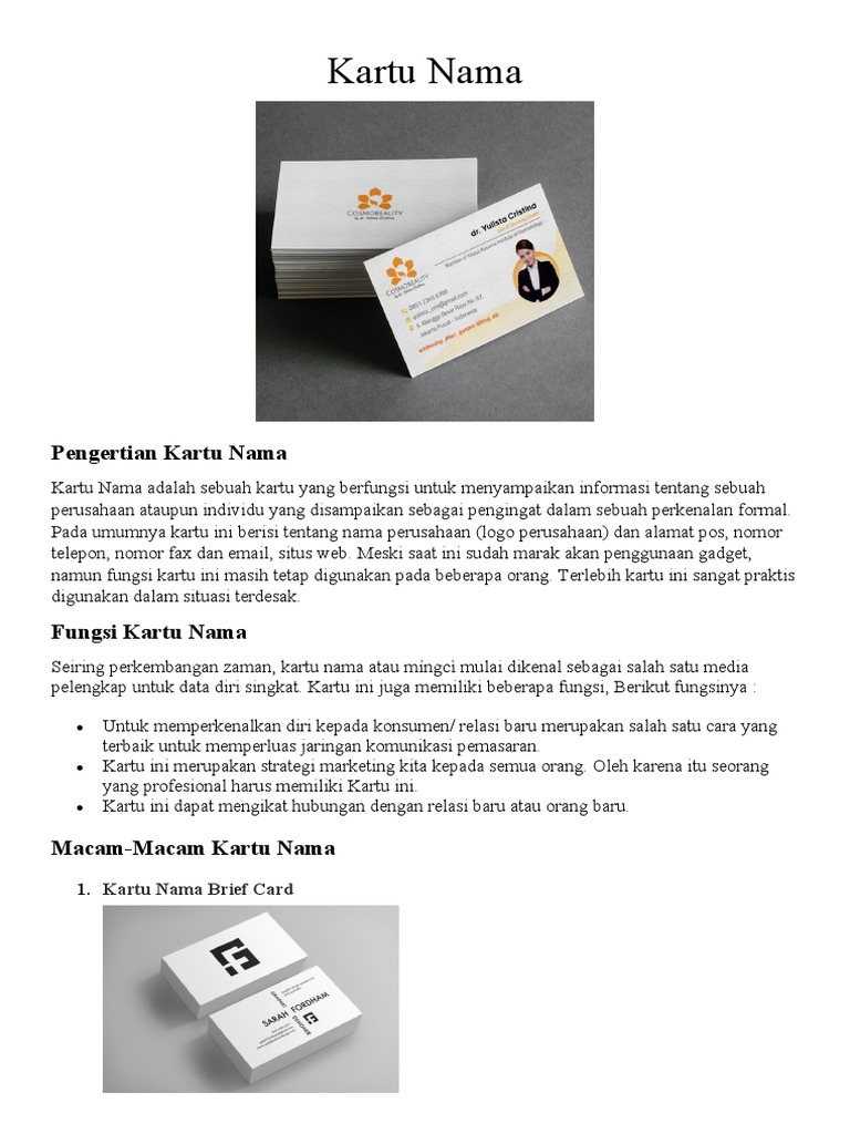 Artikel Kartu Nama | PDF