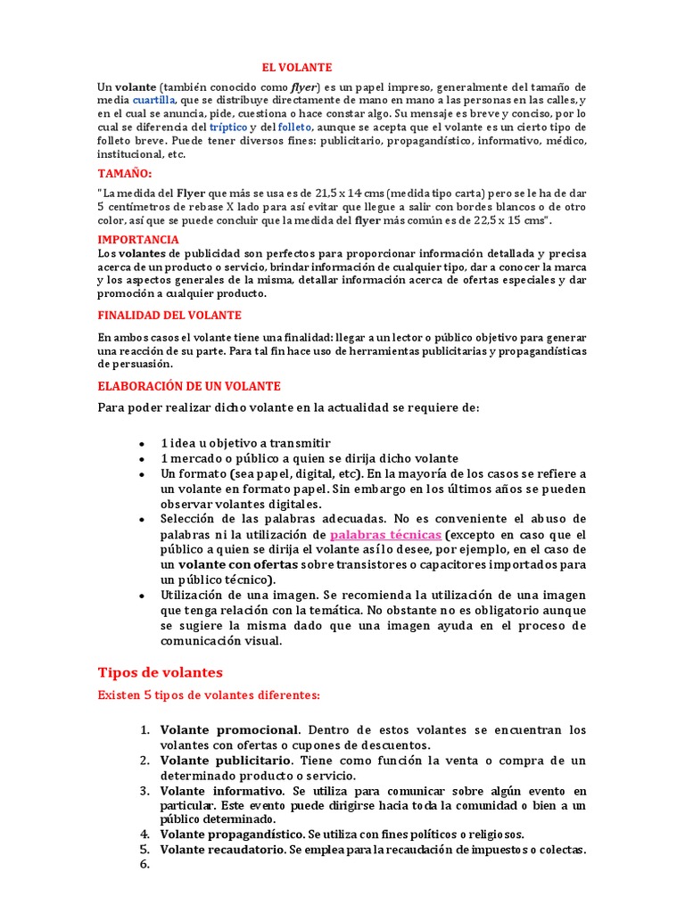 Volante | PDF | Publicidad | Cian