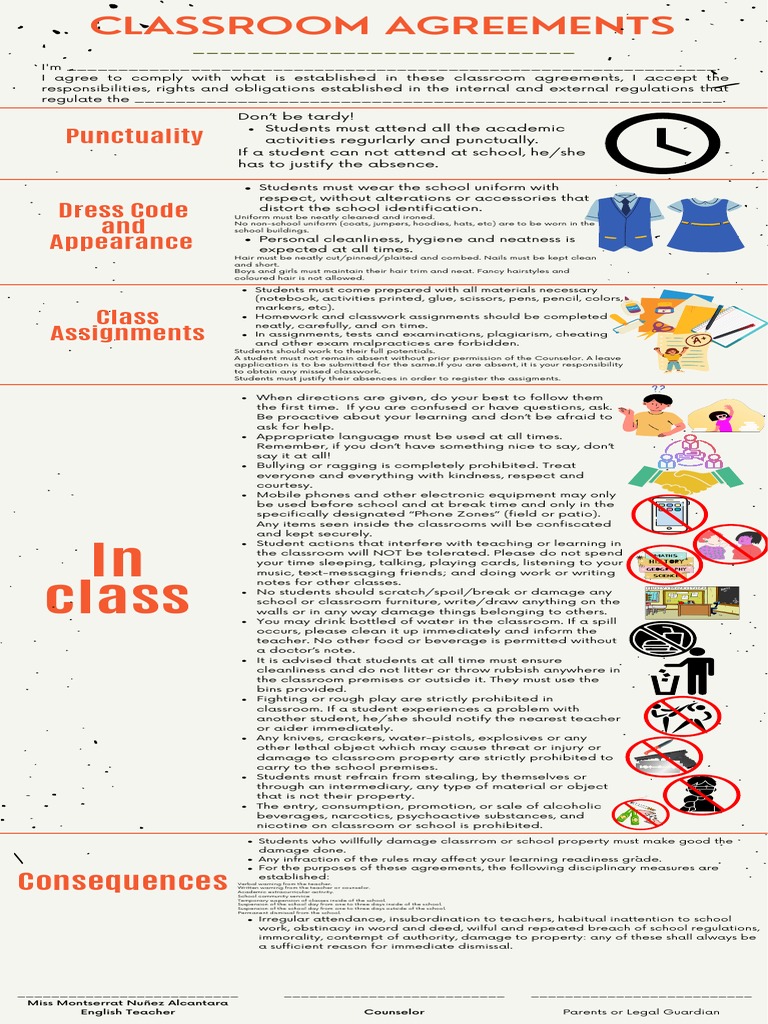 Classroom Agreements | PDF | Classroom | Teachers