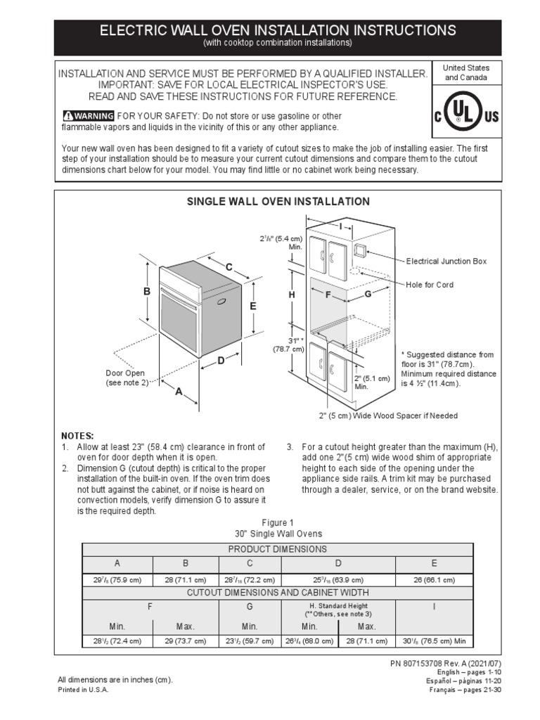 GCWD3067AF Oven Installation Guide | PDF | Electrical Wiring ...