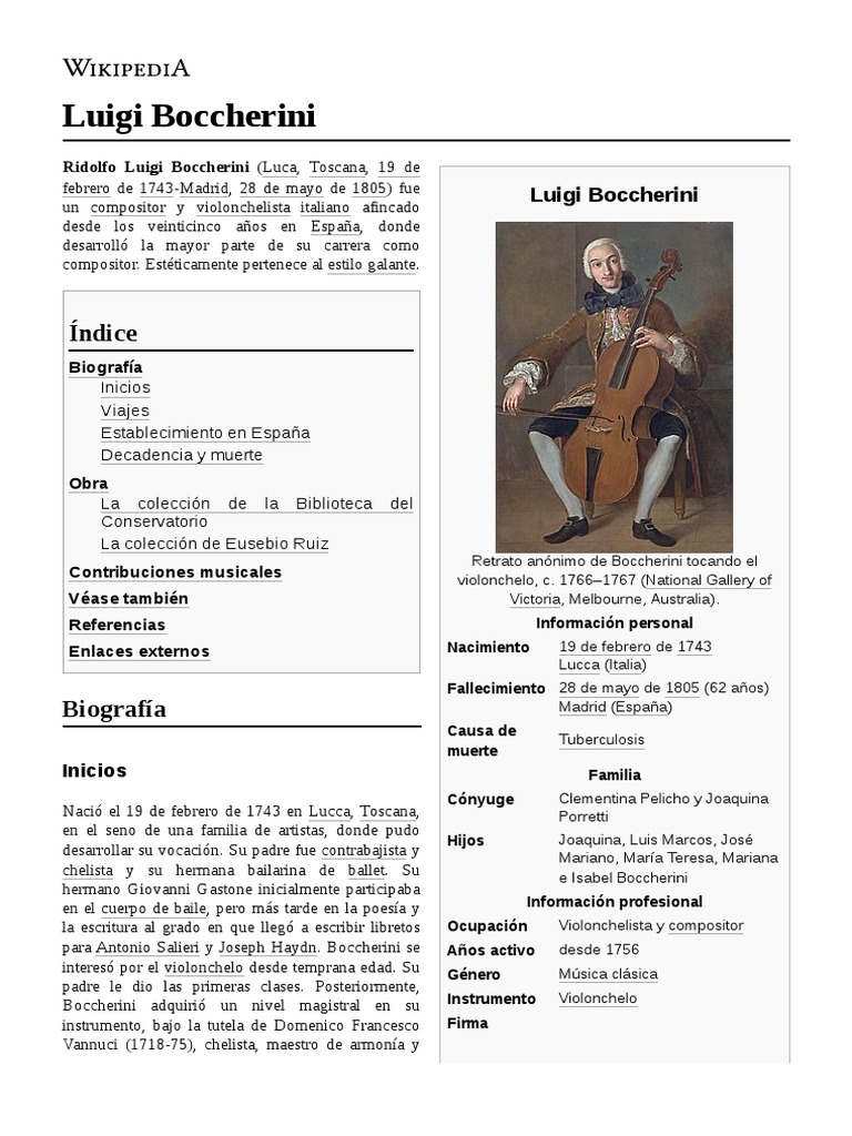 Luigi Boccherini | PDF | Luigi Boccherini | Música clásica