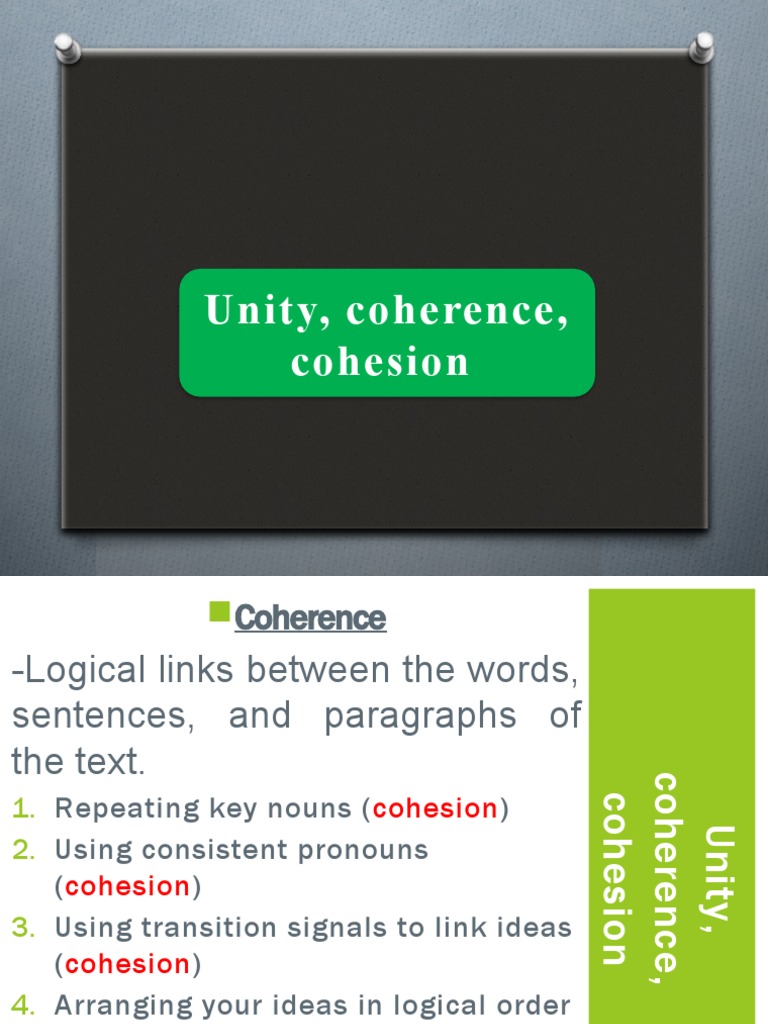 Unity and Coherence | PDF | Coherence (Physics) | Human Communication