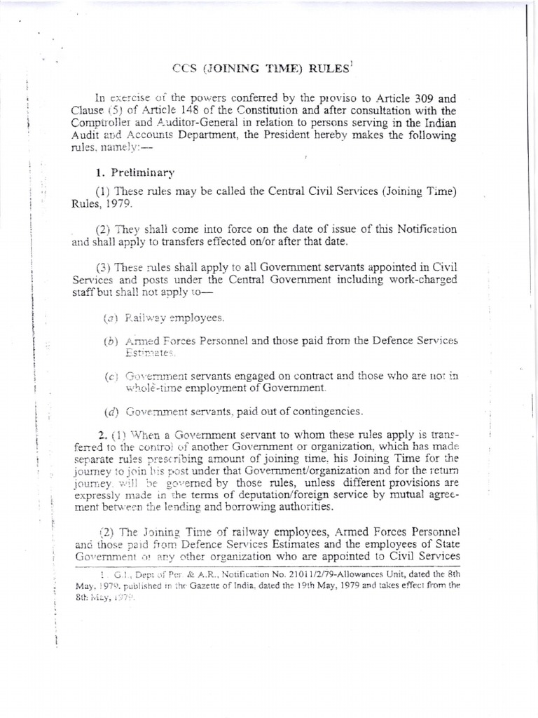 CCS Joining Time Rule | PDF