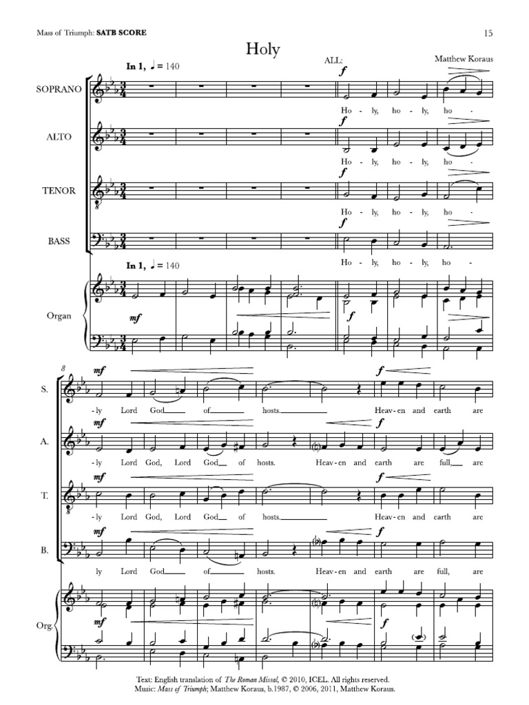 Mass of Triumph-Holy, Holy | PDF