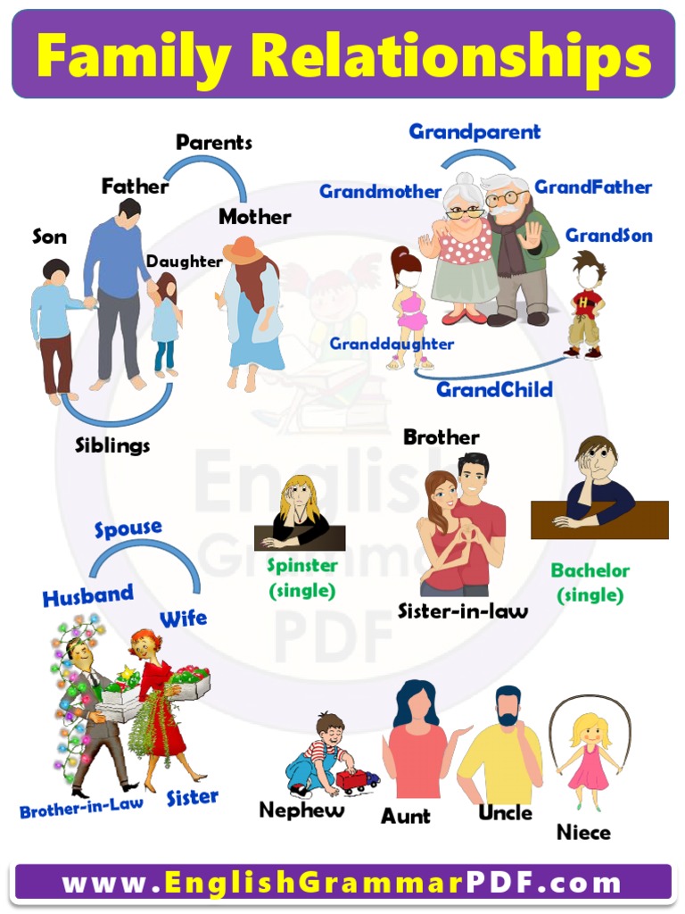 All Family Relationship Names in English With Pictures PDF | PDF ...