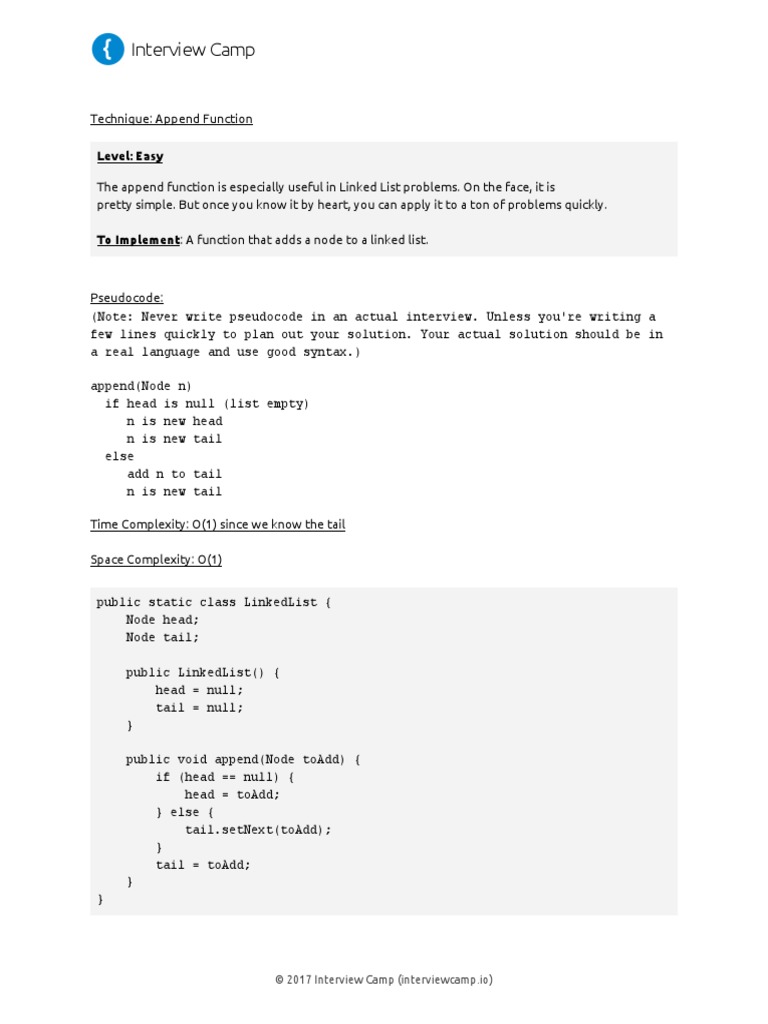 Append Function | PDF | Theoretical Computer Science | Algorithms And ...
