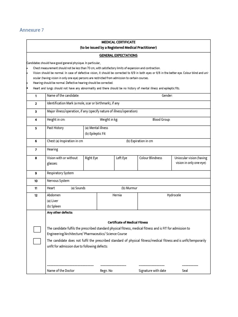 JOSAA Medical Certificate | PDF | Heart | Medical Specialties