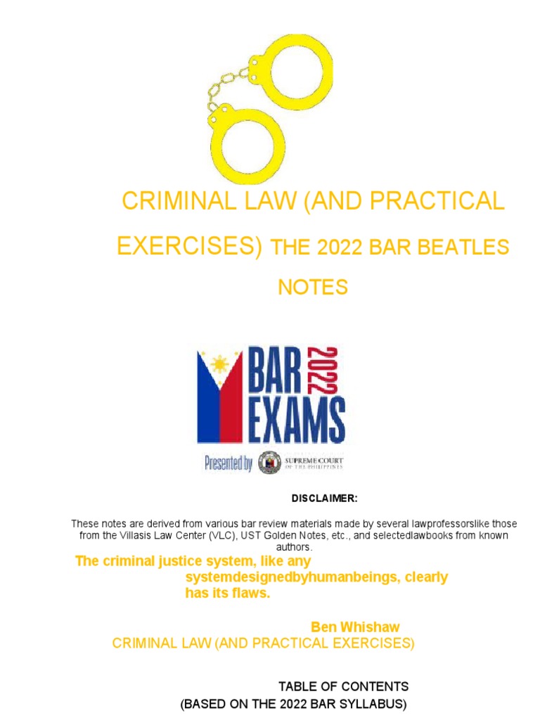 Criminal Law (And Practical Exercises) | PDF | Criminal Law | Crimes