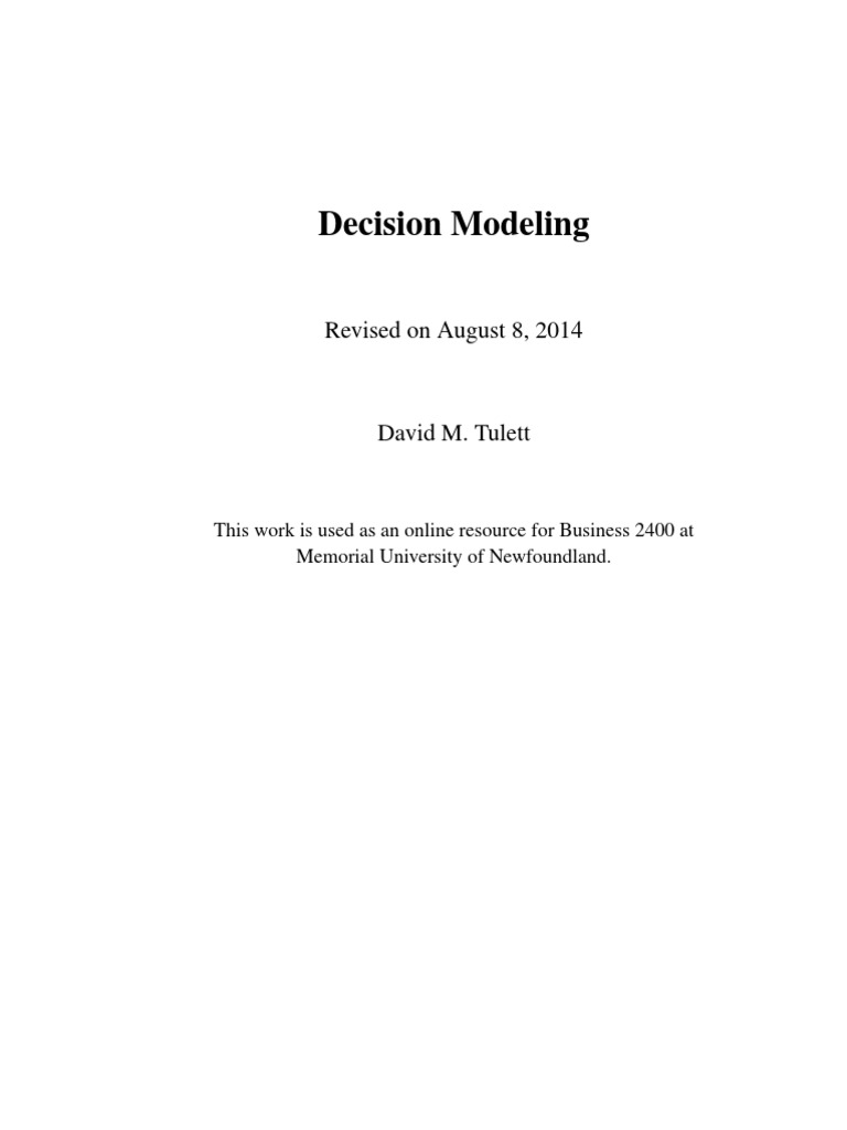 Decision Modeling | PDF | Spreadsheet | Microsoft Excel