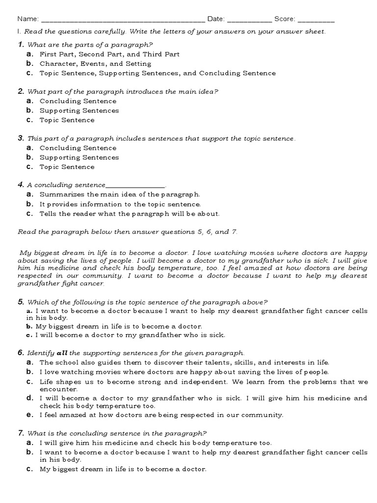 Q1 English Exam | PDF