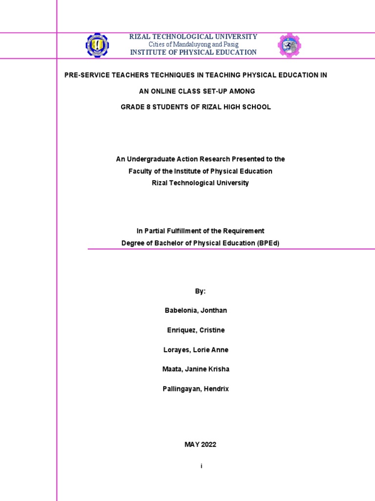 Pre Service Teachers Techniques In Teaching Physical Education In An