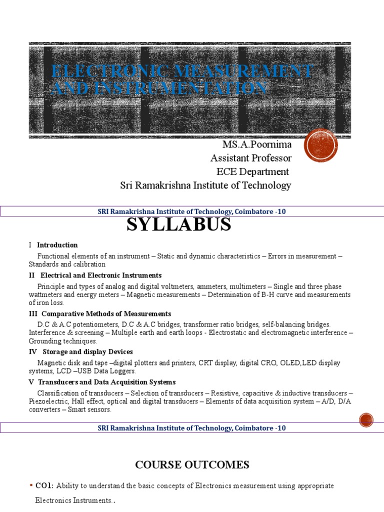 UNIT 1 - Introduction To Measurement System | PDF | Observational Error | Accuracy And Precision